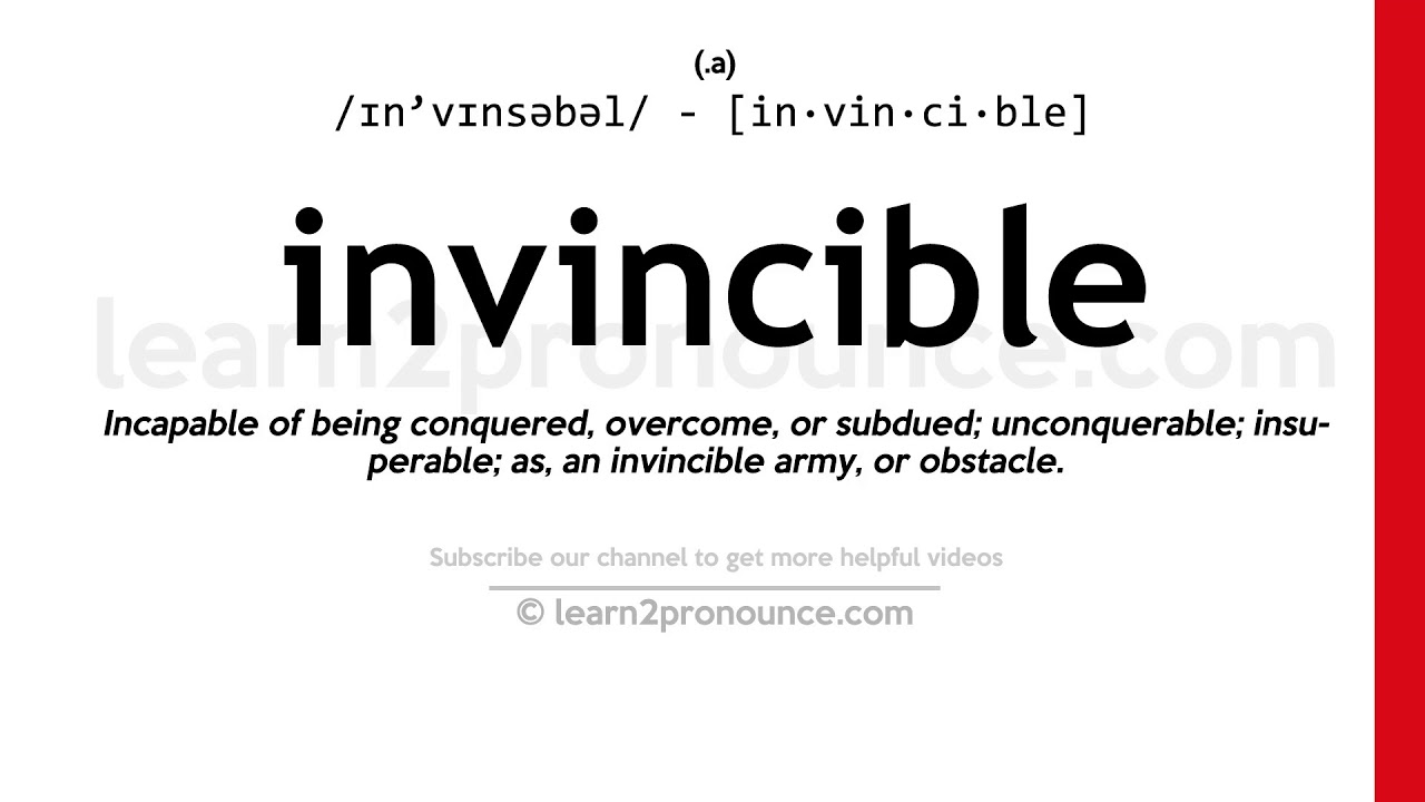 Pronunciation of Invincible | Definition of Invincible - YouTube