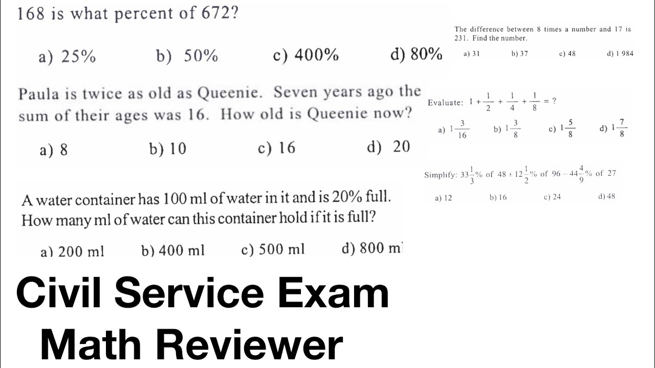 Civil Service Exam MATH REVIEWER Part 2 YouTube Civil Service Exam MATH REVIEWER Part 2 YouTube