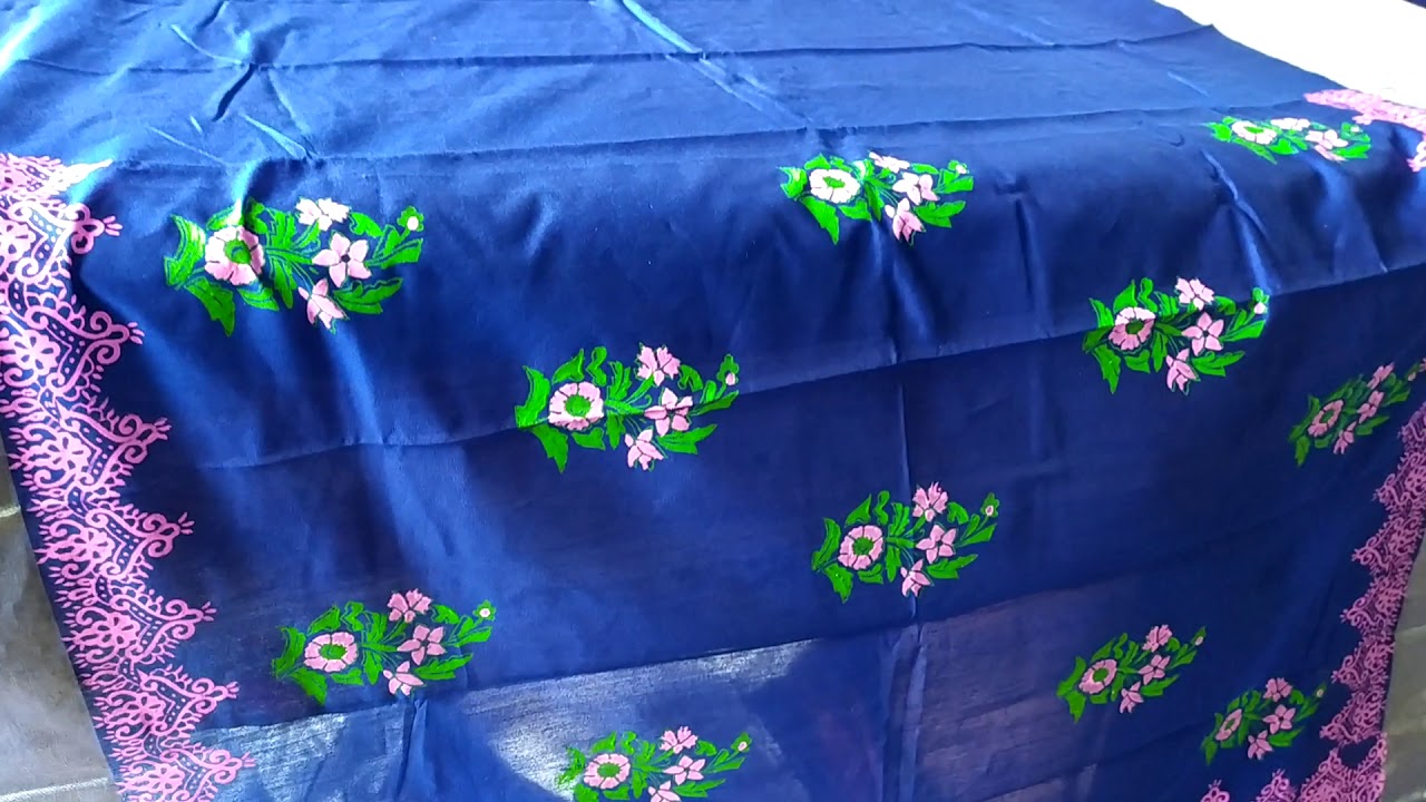 How to make block print shari - YouTube