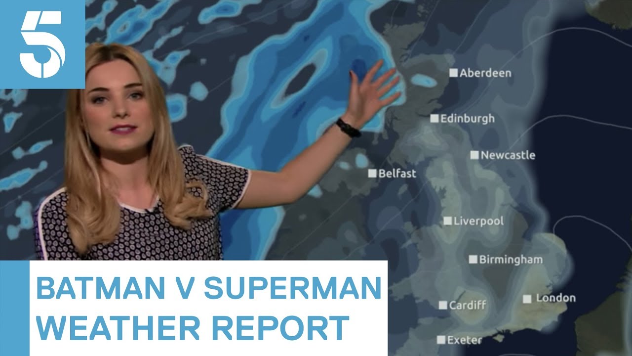 British weather woman works a bajillion Batman v Superman references ...