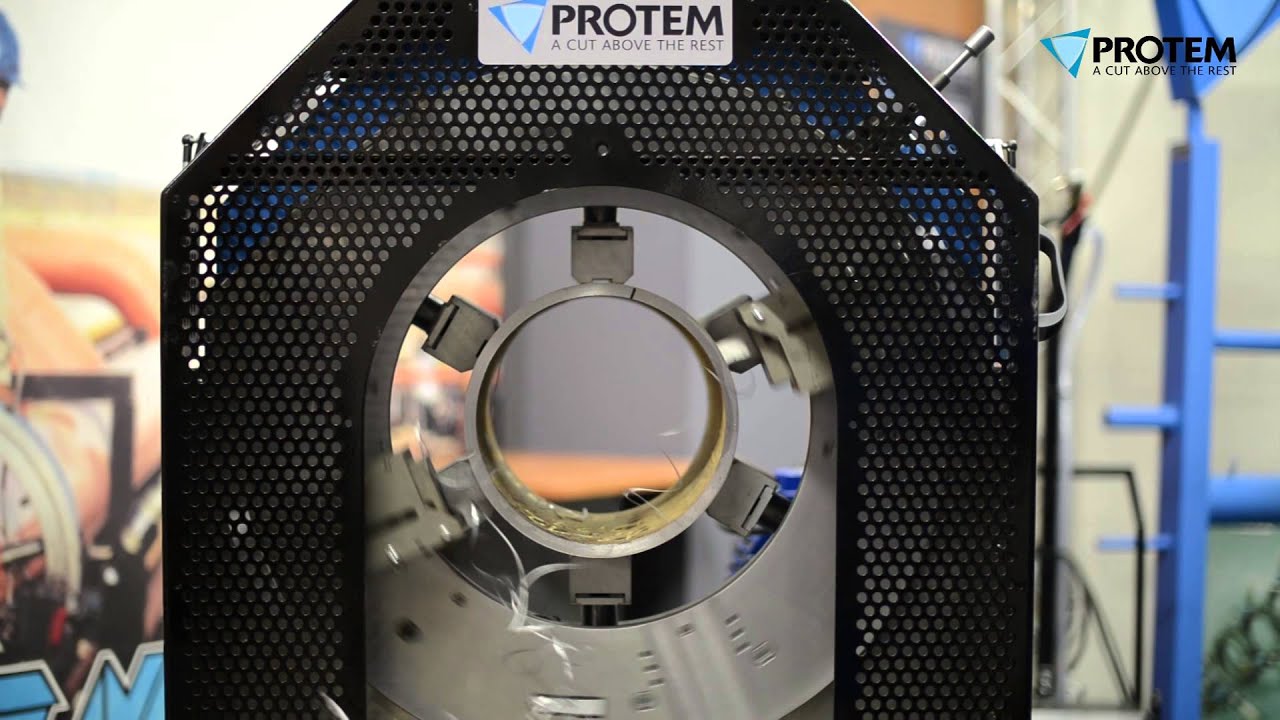 Pipe cutting and beveling machine - PROTEM MF 420 - YouTube