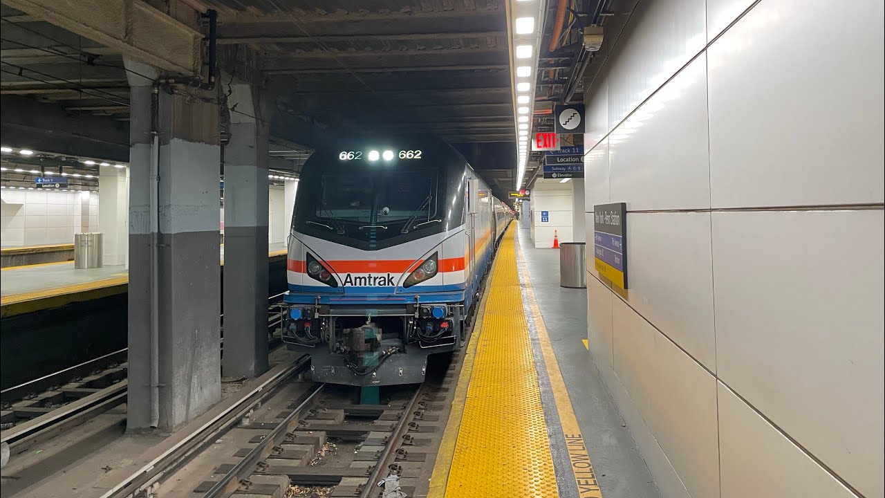 Amtrak Northeast Regional Train #176 departing New York Penn Station ...