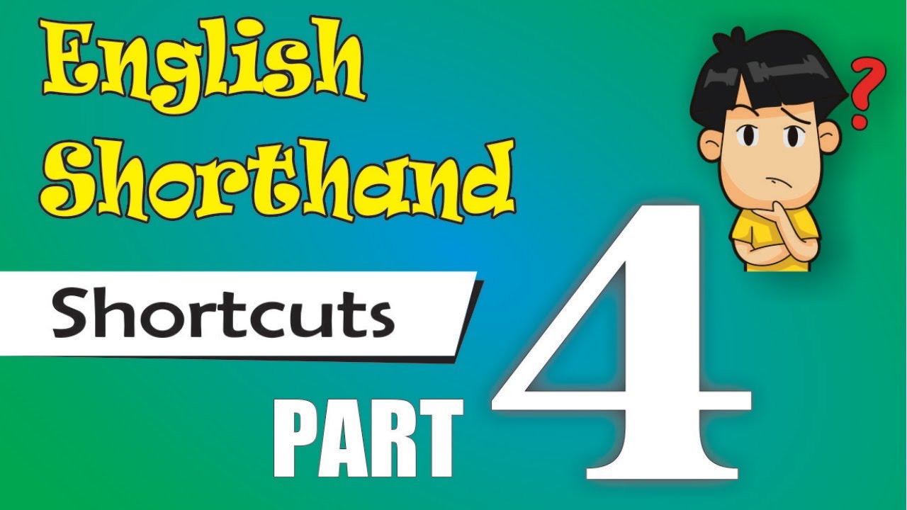 ENGLISH SHORTHAND SHORTCUTS / Special Strokes / Outlines - PART 4 - YouTube