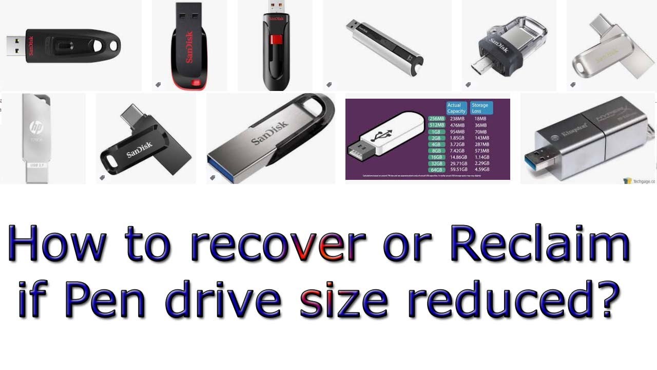 What to do if pen drive size reduces | how to recover or reclaim ...