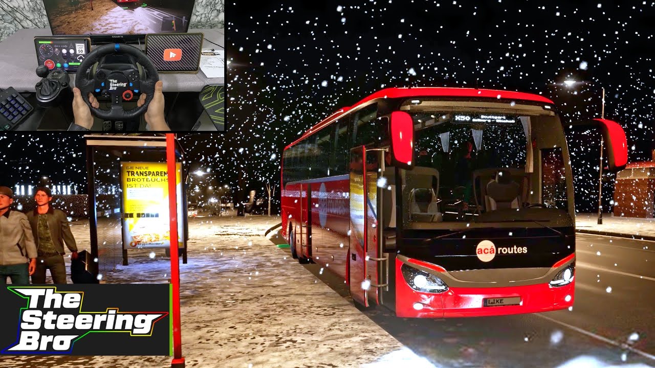 Bus Simulator - Snowy Winter Gameplay - Comfort Class HD "4K" | G29 ...