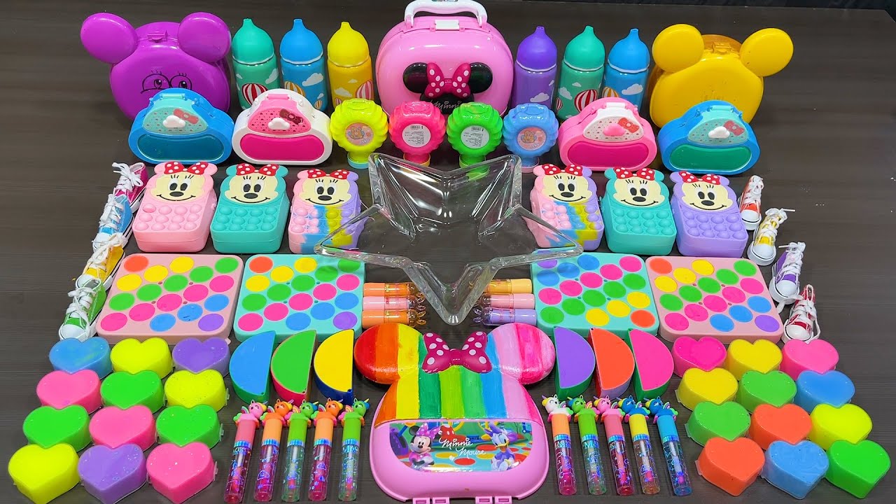MICKEY MOUSE!!! Mixing random into STOREBOUGHT slime!!!Satisfying Cun ...