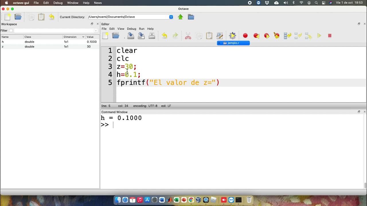 Funcion fprintf en Octave - YouTube