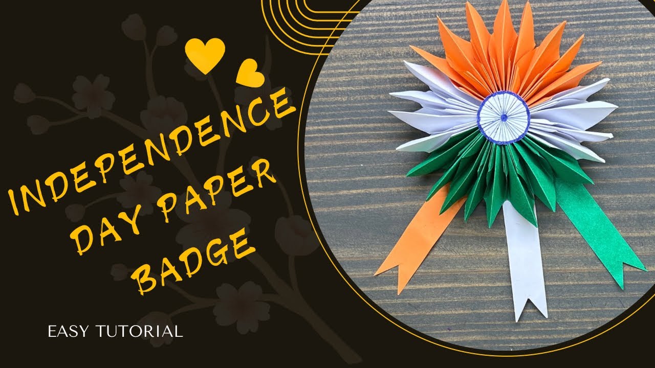 DIY Paper Badge for Indian Independence Day - YouTube