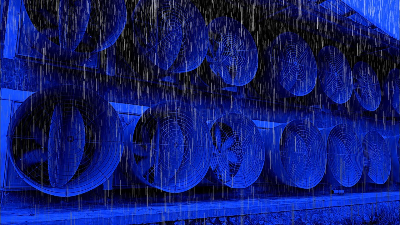 Fan Noise for Sleeping + Rain Sounds Blue Screen #13 - YouTube