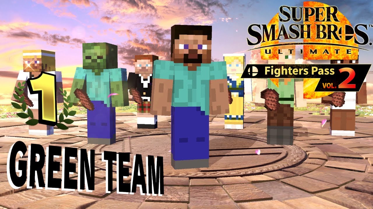 Super Smash Bros Ultimate Minecraft Steve/Alex Victory Screen, Intro ...