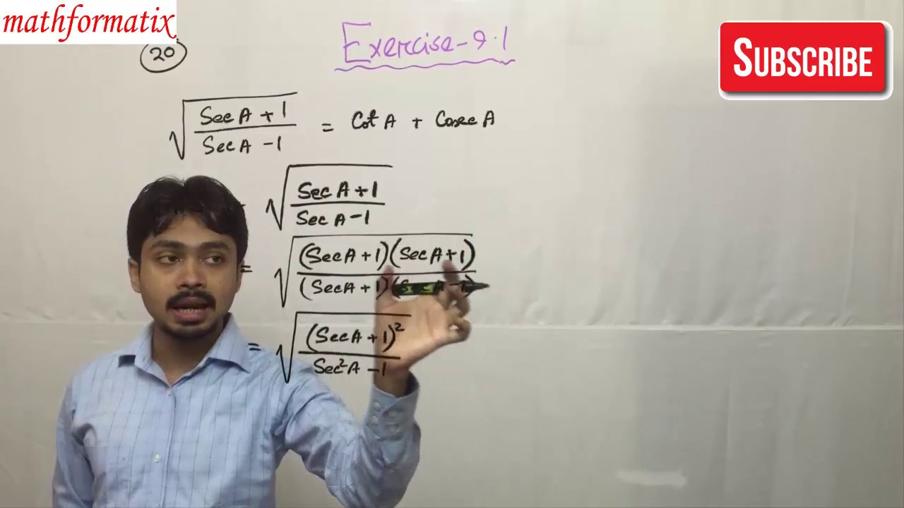 trigonometry chapter 9.1 problem 20 SSC general math - YouTube