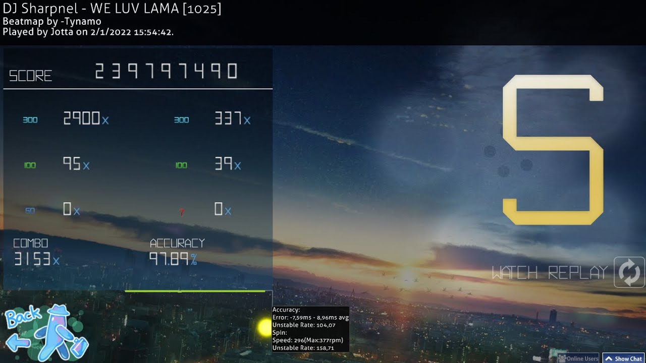 [osu!] DJ Sharpnel - WE LUV LAMA [1025] x1sb 97.89% {527pp if ranked ...