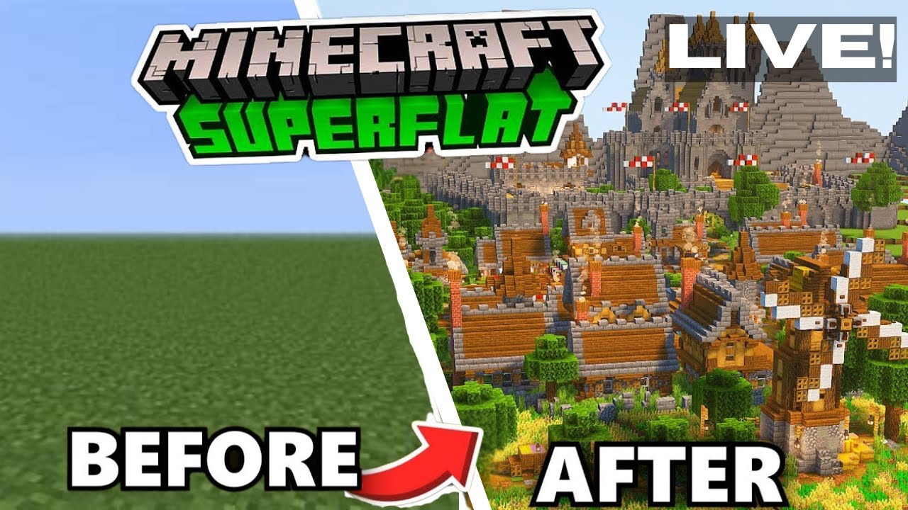 🔴LIVE! How long can we survive in Minecraft SuperFlat? - YouTube