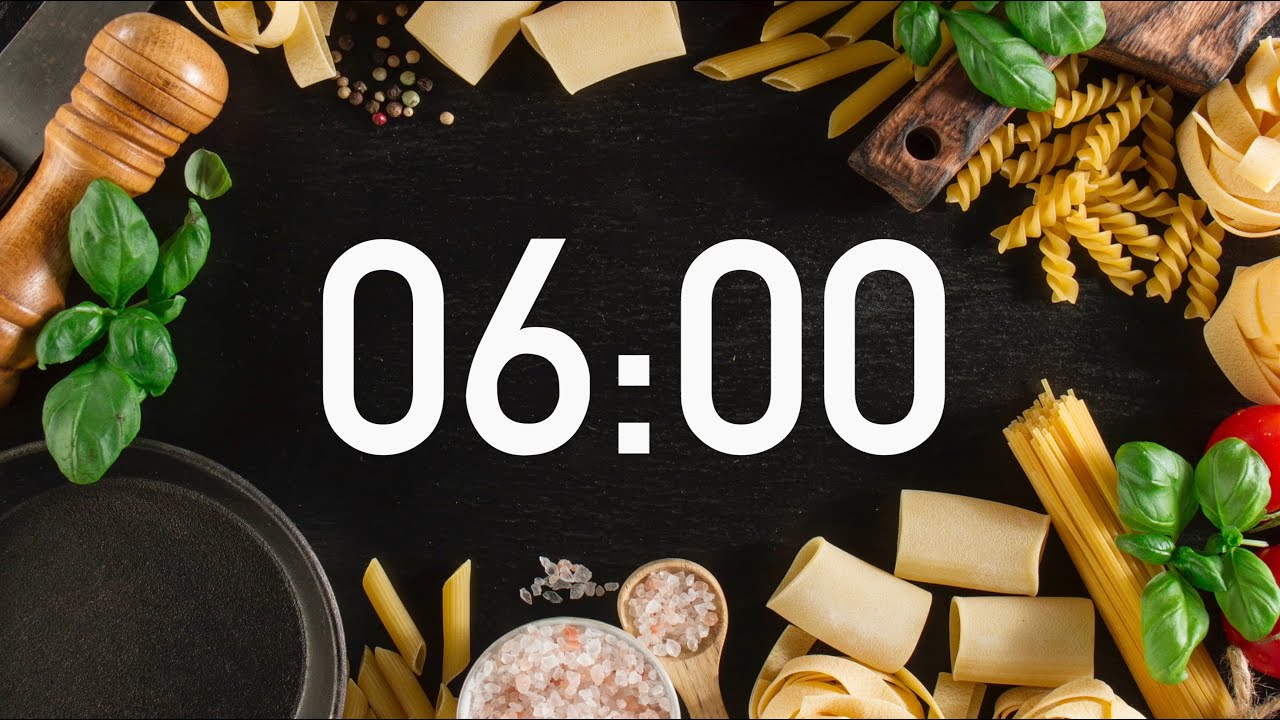 6 Minute Pasta Timer with Alarm Sound (4K) - YouTube