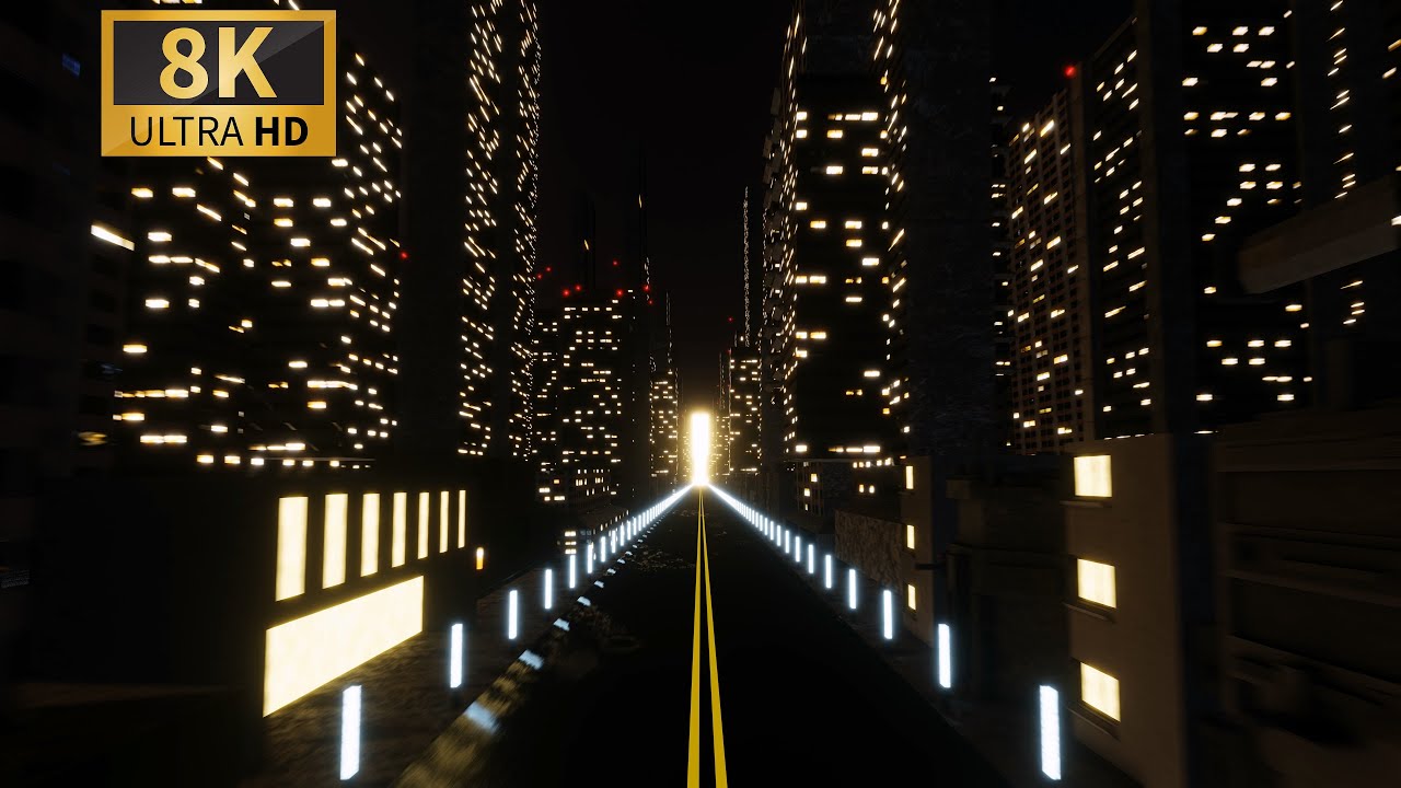 Neon Sci-Fi Futuristic City Endless Loop | 1 Hour VJ Loop | 8k Screensavers | Copyright Free ...