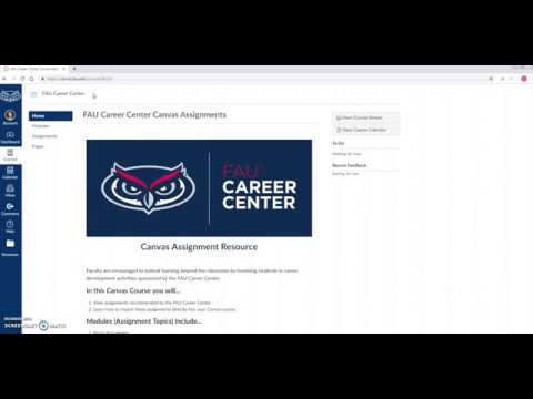 How To: Import the FAU Career Center Canvas Module - YouTube