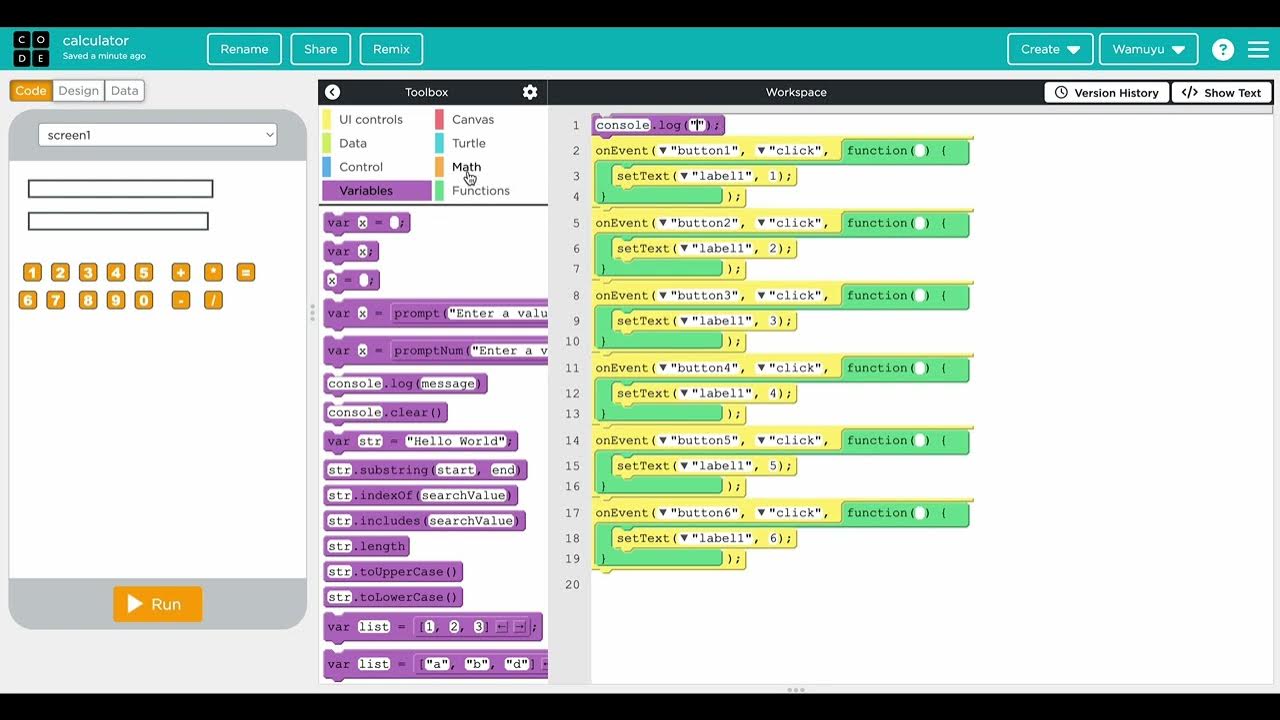 Make a calculator app with code.org (Part 1) - YouTube