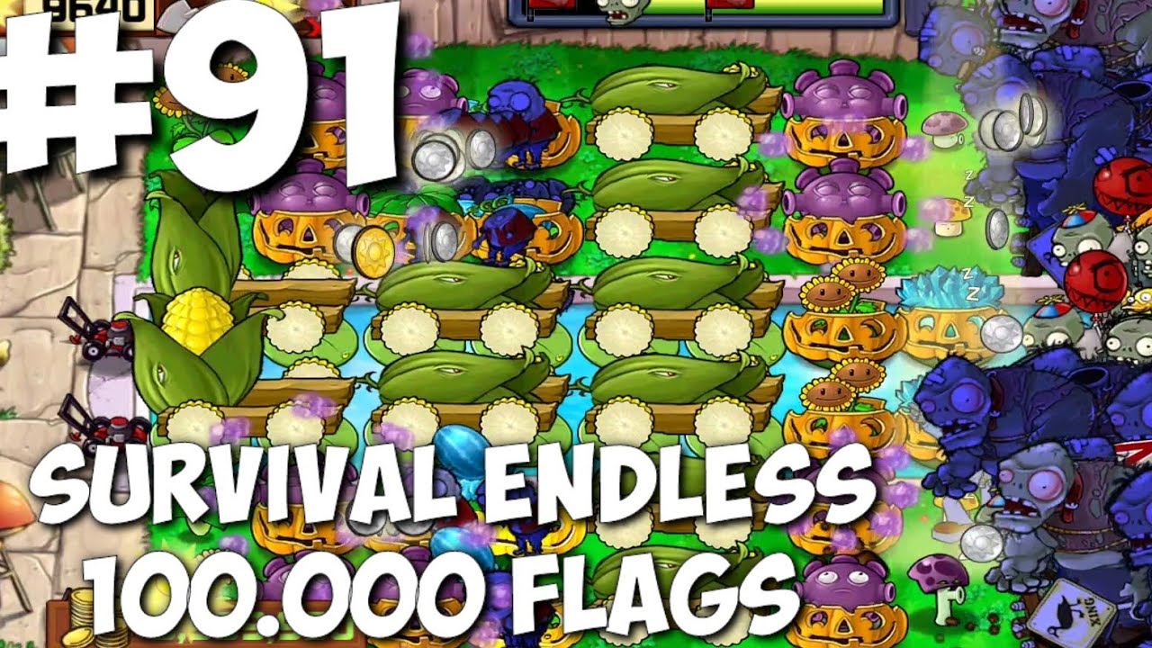 Plants vs Zombies Survival Endless 100000 Flags Part 91 | 1800 - 1820 ...