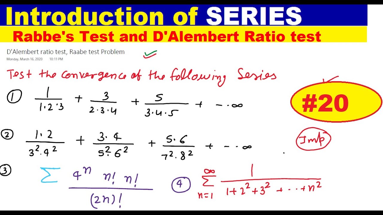 20 Rabbe s Test And D Alembert Ratio Test Mixed Problem For 20-rabbe-s-test-and-d-alembert-ratio-test-mixed-problem-for