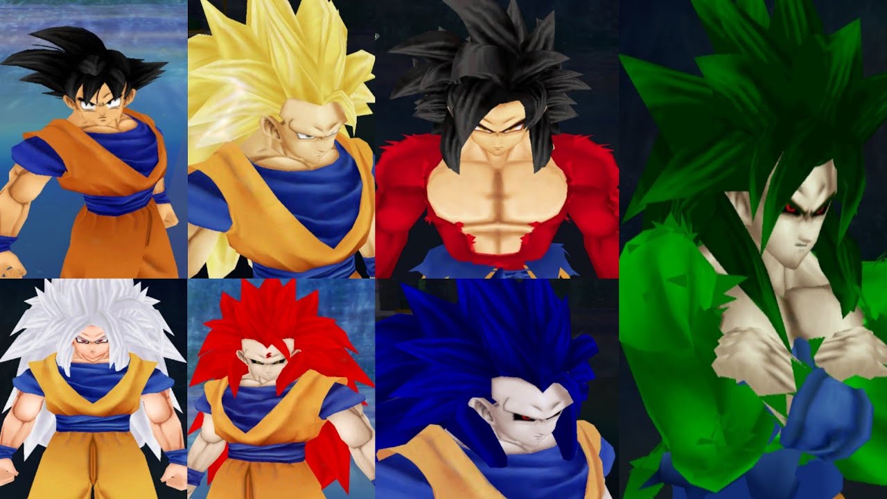GOKU ALL FORMS | DBZ TTT MODS - YouTube