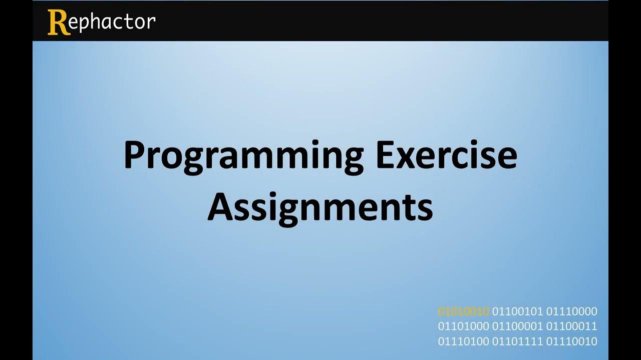 Programming Exercise Assignments - YouTube