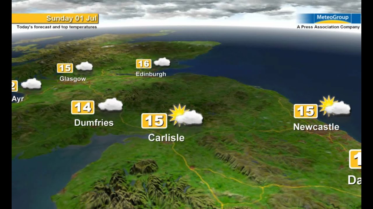 Weather forecast for Sun 1st Jul 2012 - YouTube