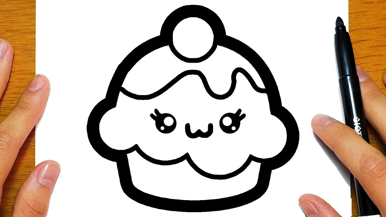 HOW TO DRAW A CUTE MUFFIN | Easy drawings - YouTube