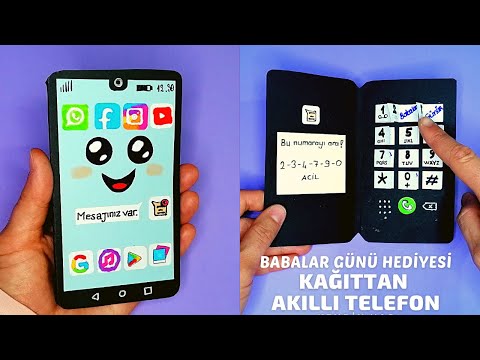 KAĞITTAN AKILLI TELEFON YAPIMI 📱BABALAR GÜNÜ HEDİYESİ 🎁👨‍👧‍👦KAĞITTAN HEDİYELER