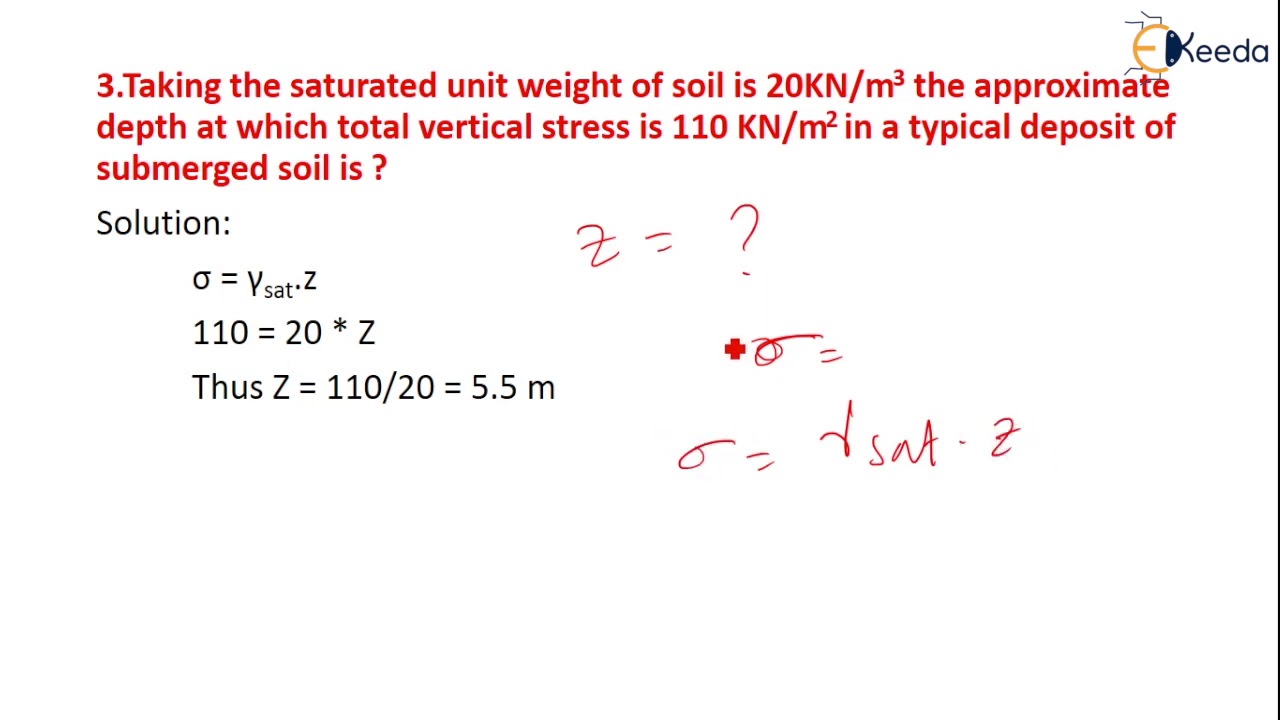 Numerical 1 - Vertical Stress Total Stress - Effective Stress Principle ...