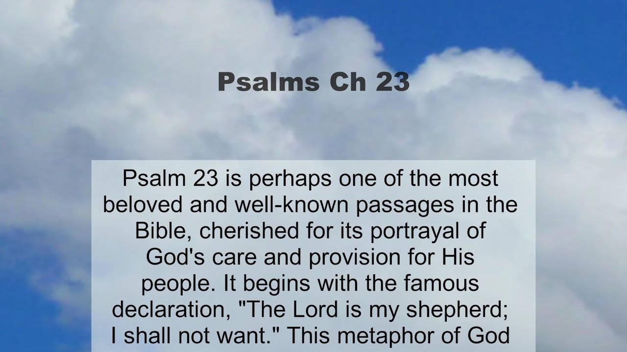Psalms Chapter 23 summary and read together - YouTube