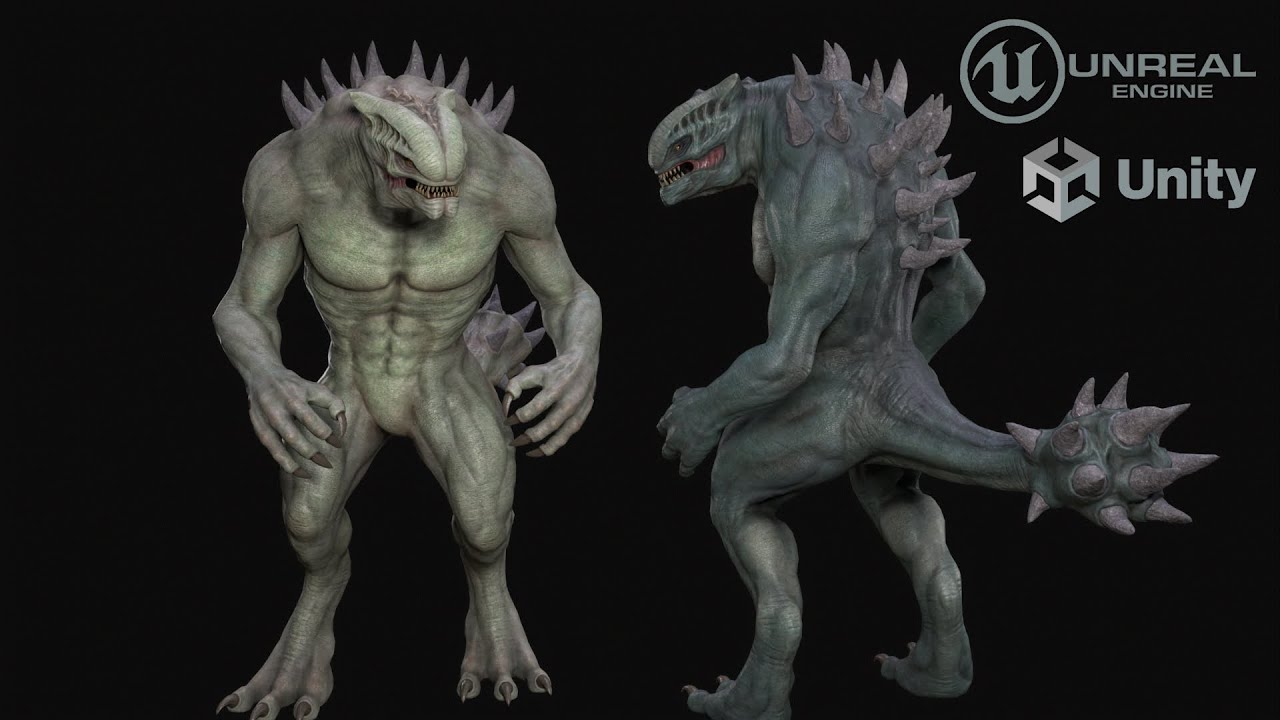 Large alien monster 3d model preview - YouTube