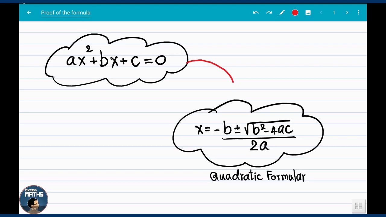 Proof of quadratic formula (สูตรสมการกำลังสอง) | extramaths.net - YouTube