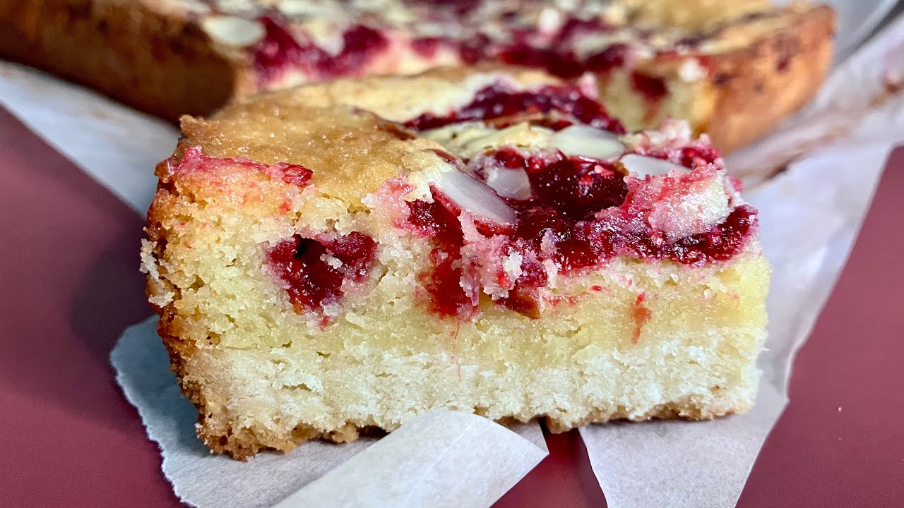 Almond Raspberry Cookie Bars Tutorial | Raspberry Compote from Scratch - YouTube