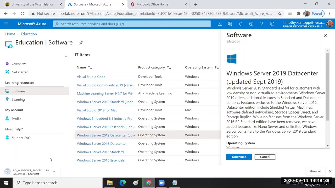 Windows Server 2019 Downloads, 14 September 2020 - YouTube