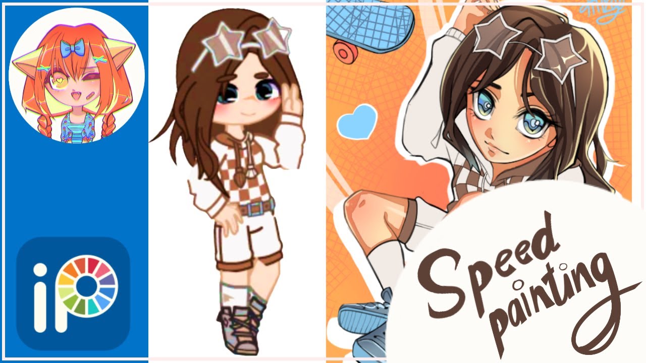 Speed painting [IBISPAINT] | Drawing a Gacha character - YouTube