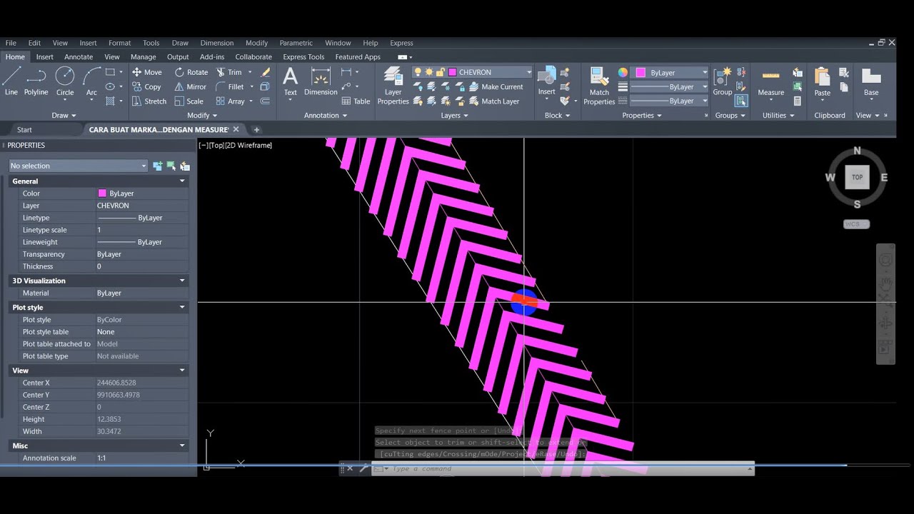 TUTORIAL C3D - CARA MEMBUAT MARKA CHEVRON - YouTube