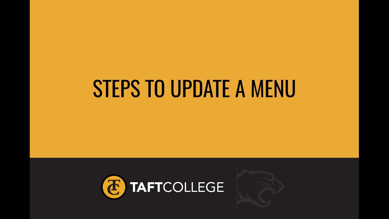 Steps To Update A Menu - YouTube