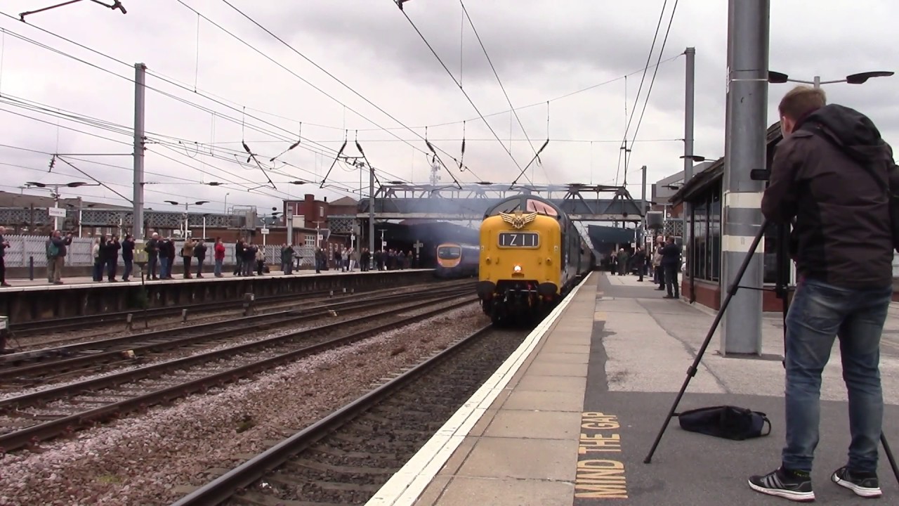 Deltic D9009/55009 T&T 68022 at Doncaster - YouTube