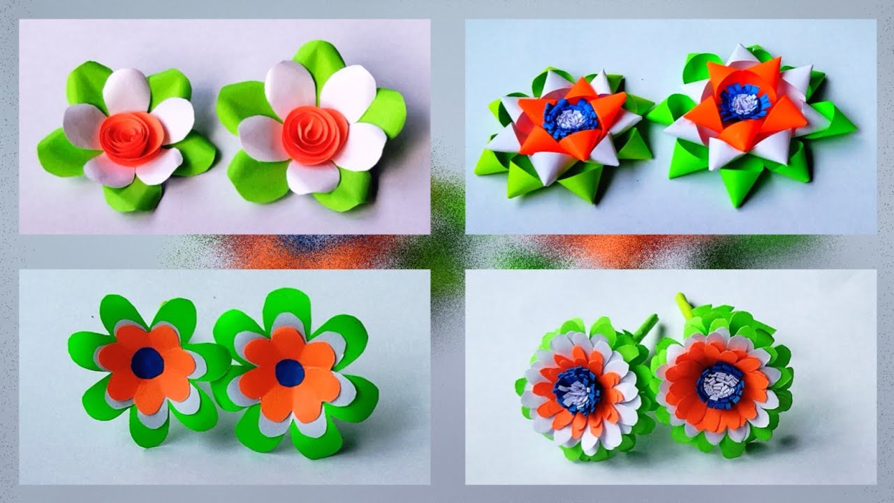 How To Make 15 August Flower - YouTube