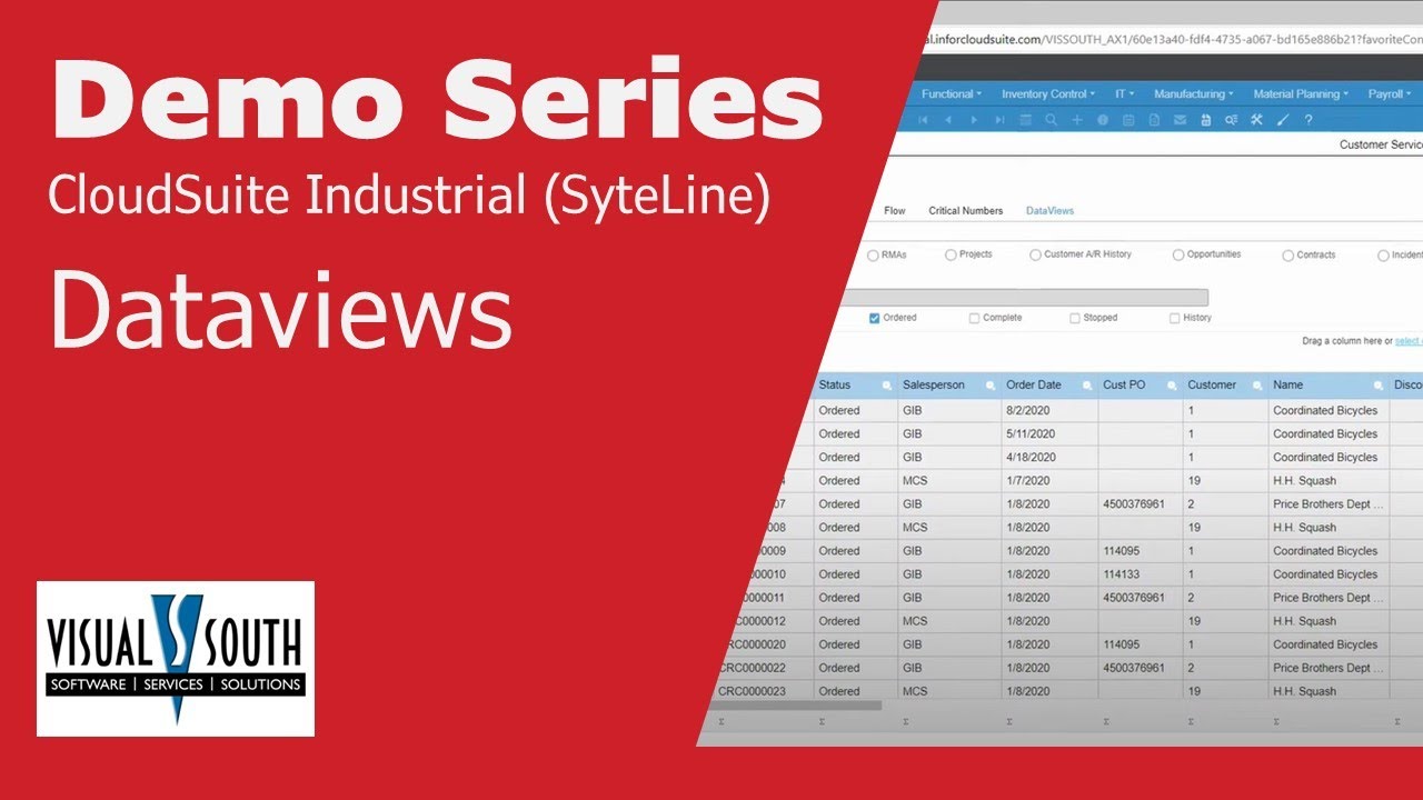 CloudSuite Industrial (SyteLine) Dataviews | Infor ERP Demos - YouTube