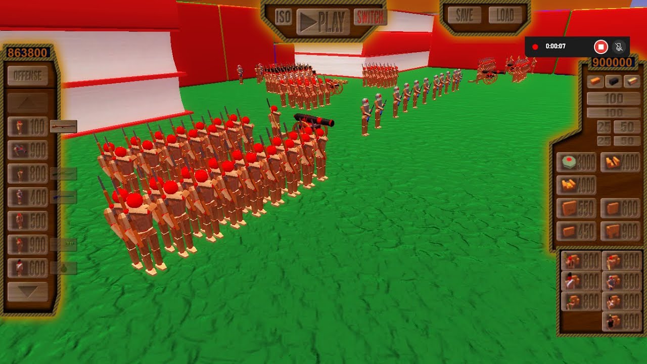 Red Troops attack a village; Blue Troops attack a Red Camp - YouTube