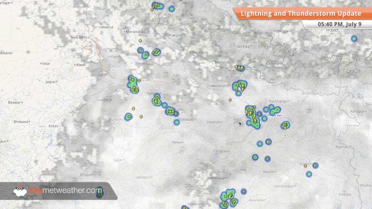 July 9, 05:40 PM Lightning and Thunderstorm Update for India - YouTube