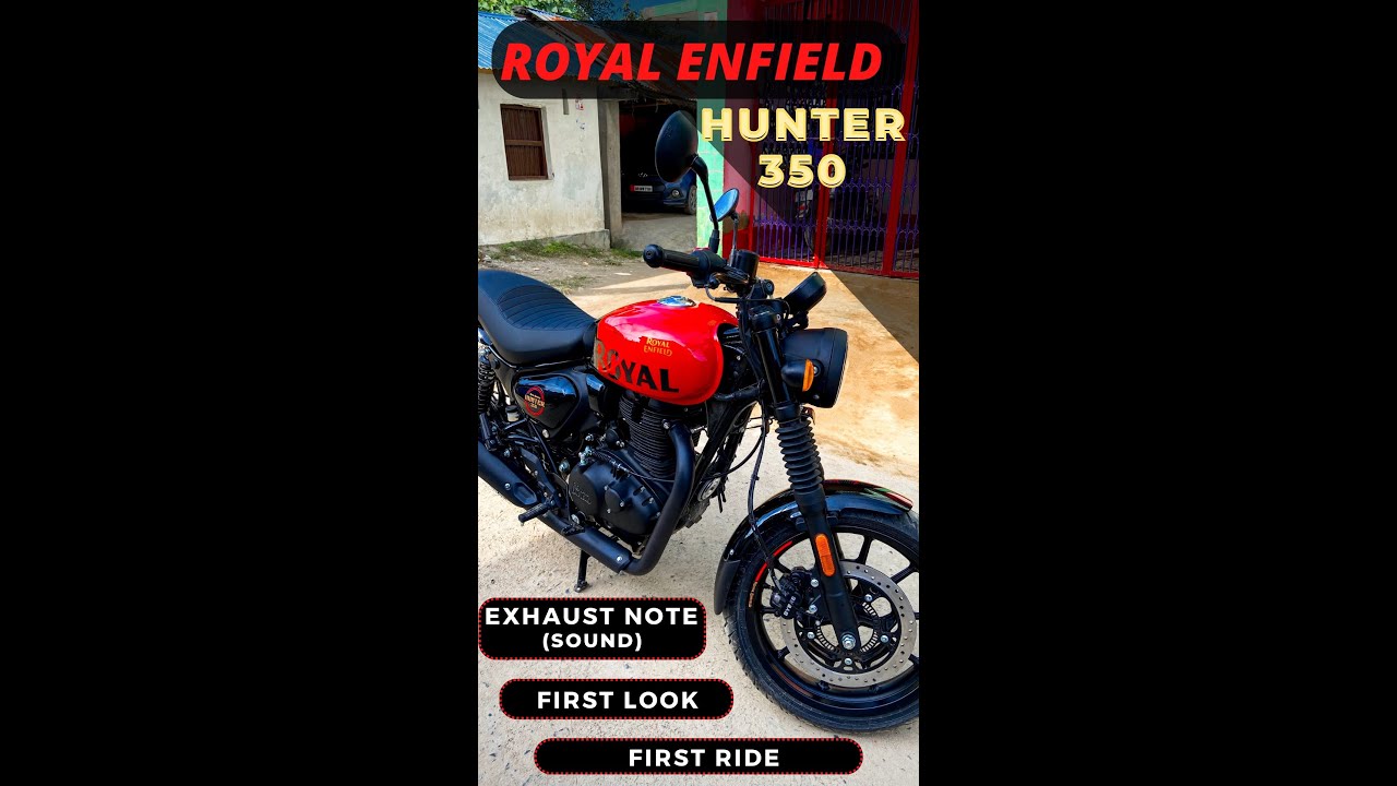 All new Royal Enfield Hunter 350 || Rebel Red Colour || Exhaust Note ...