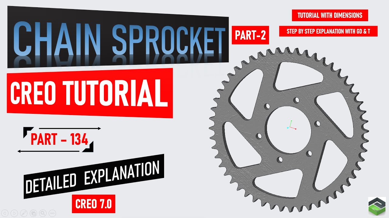 " CHAIN SPROCKET " in Creo (PART-2), Full tutorial video with detailed ...