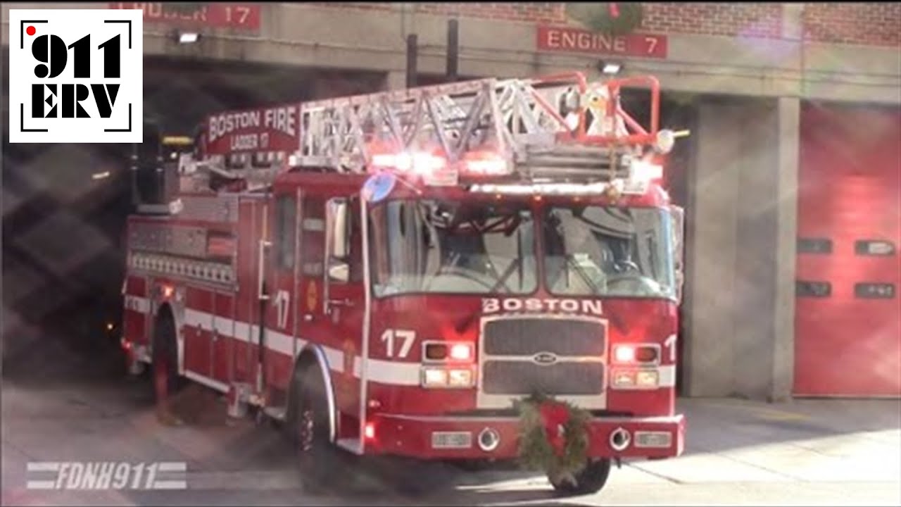 Boston Fire Ladder 17 and Ex-Engine 7 Responding - YouTube