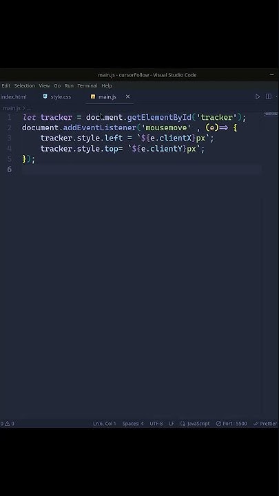 Div Cursor Follow Effect Using Html Css And Javascripts Youtube