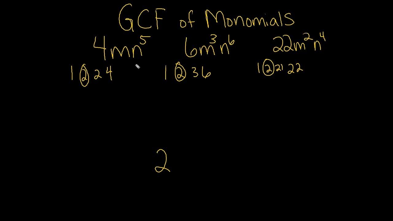 Greatest Common Factor (GCF) of Monomials - YouTube