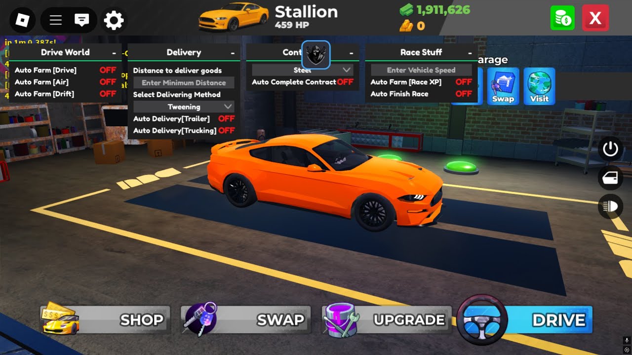 Drive World op script auto delivery, auto contracts, auto race and more ...