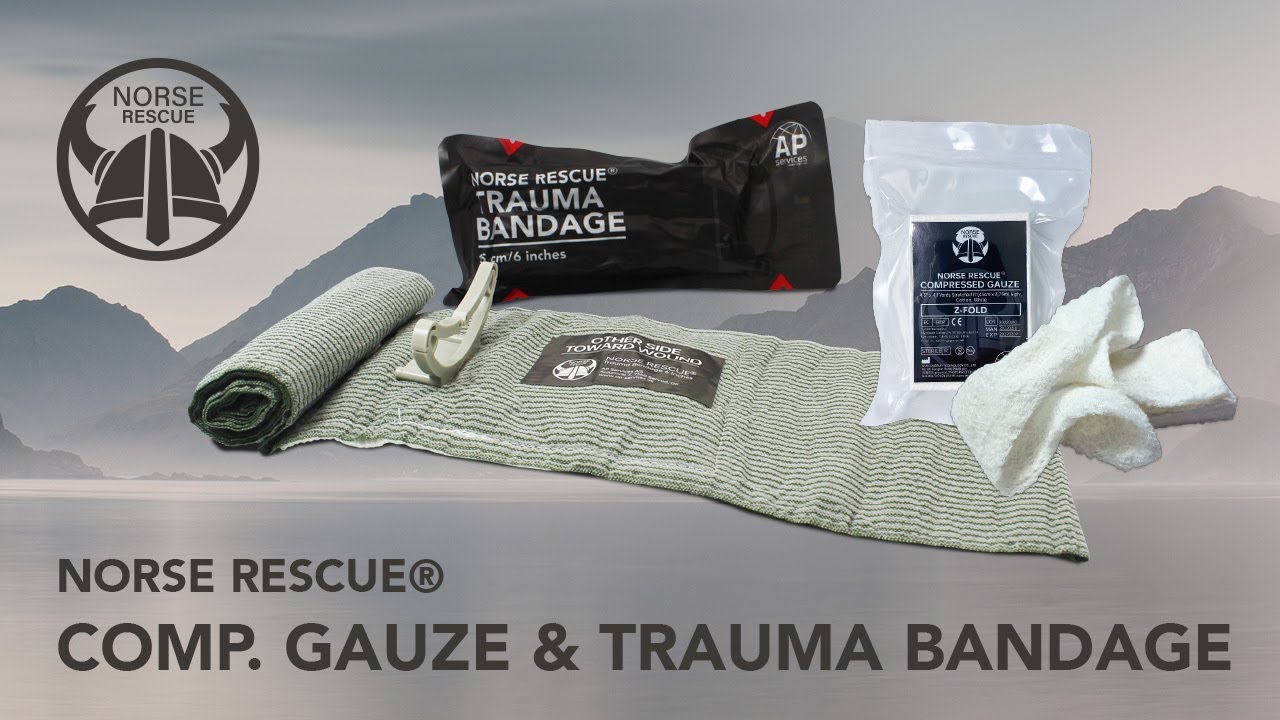 NORSE RESCUE® - Compressed Gauze & Trauma Bandage 6" - YouTube