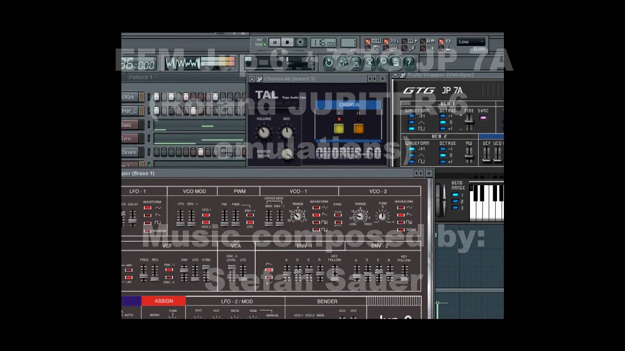 EFM Jup-6 + GTG JP 7A freeware VSTi synthesizers (Roland JUPITER-6 ...